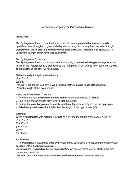 SOLUTION Guide On Pythagorean Theorem Studypool