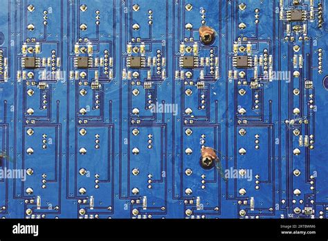 Electronic Printed Circuit Board With With Potentiometers And Radio