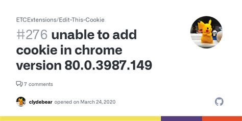 Unable To Add Cookie In Chrome Version 8003987149 · Issue 276