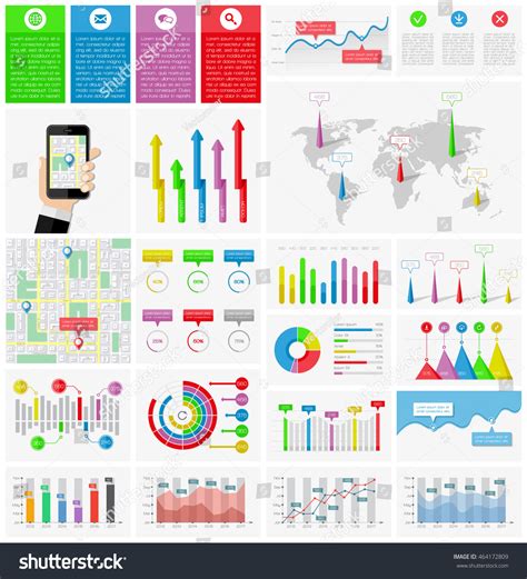 Ui Elements Infographics Collection Vector Illustration Stock Vector