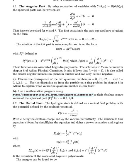Solved 4 Atomic Systems Angular Momentum And Spin The