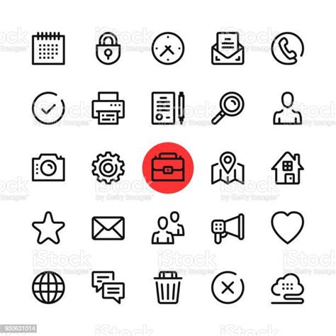 기본 사업 사무실 선 아이콘 세트를 마케팅 현대 그래픽 디자인 개념 간단한 개요 요소 컬렉션 32 X 32 픽셀 픽셀 완벽 한입니다 벡터 라인 아이콘 비즈니스에 대한 스톡