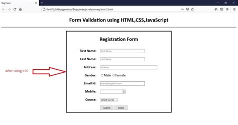 Form Validation Using JavaScript