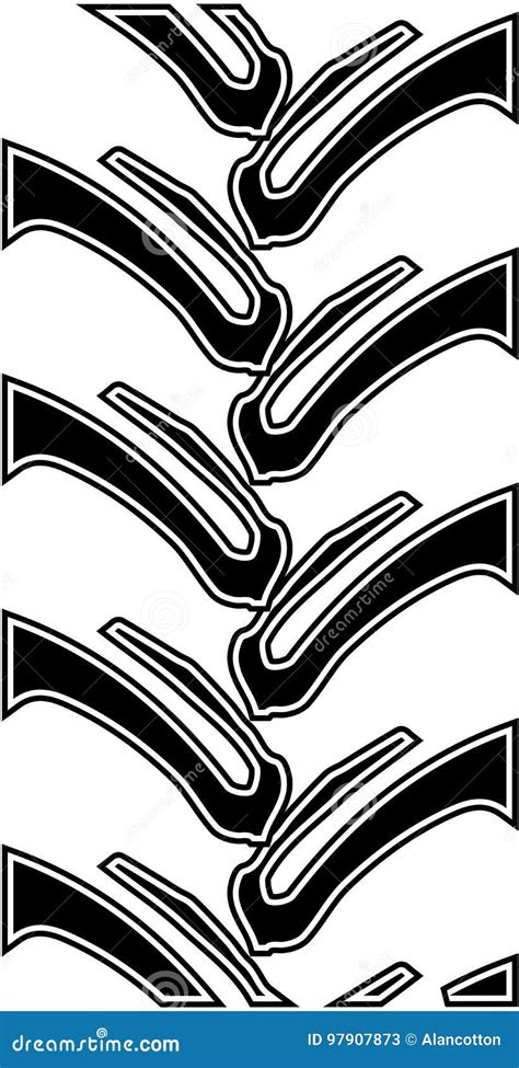 Tractor Tread Grunge On White Cartoon Vector 117108231