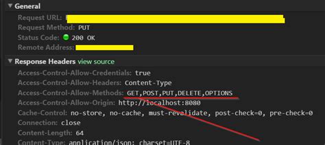 Php Including Access Control Allow Methods For Only Put Requests