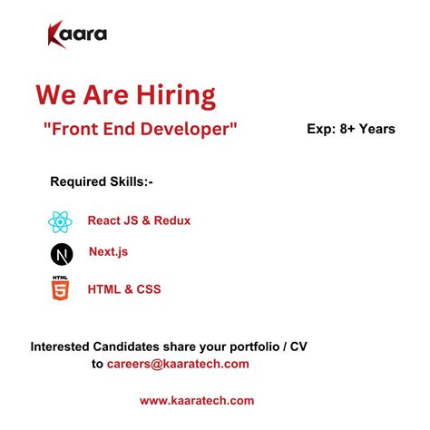 Kaaratech React Redux Nextjs Html Technicaljobs Wearehiring