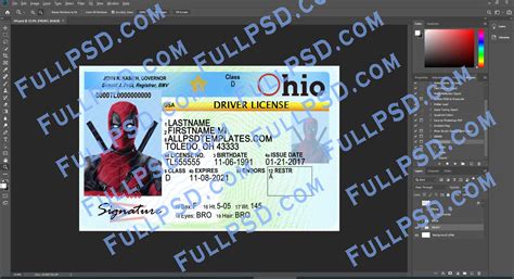 Download Usa Ohio Driver License Old V2 Psd File Photoshop Template