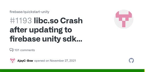 Libcso Crash After Updating To Firebase Unity Sdk 861862 · Issue 1193 · Firebase