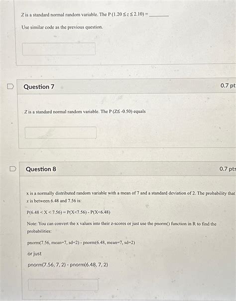 Solved Z ﻿is A Standard Normal Random Variable The