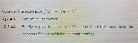 solved consider the expression f x 4 x22 q 2 4 1 ﻿determine