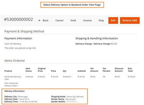 Backend Display Of Advanced Delivery Date Magento 2 Advanced Delivery Date