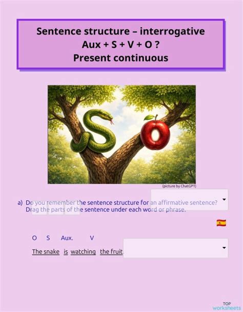 Sentence Structure Interrogative Auxsvo Present Continuous