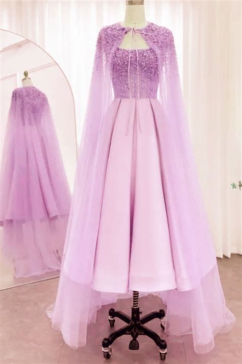 Light Purple Midi Prom Dress 2024 Light Purple Dress With Sleeves