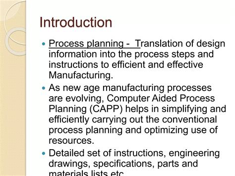 Computer Aided Process Planning Capp Pptx Computing Technology