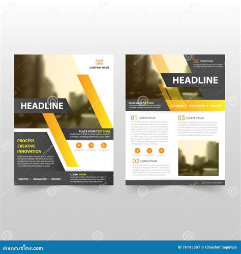 Yellow Black Vector Annual Report Leaflet Brochure Flyer Template