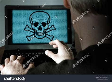 Cyber Security Risk On Computer Stock Photo Edit Now 1244318110