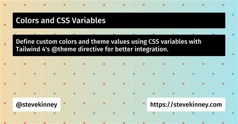 Colors And Css Variables Tailwind Steve Kinney