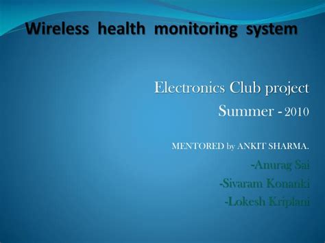 PPT Wireless Health Monitoring System PowerPoint Presentation Free Download ID 2751699