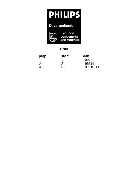 Ez80 Double Anode Rectifying Tube Philips