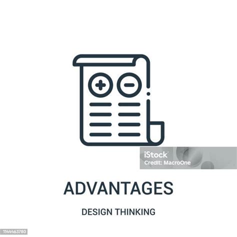 디자인 사고 컬렉션에서 장점 아이콘 벡터 얇은 라인 장점 개요 아이콘 벡터 일러스트 레이 션 아이콘에 대한 스톡 벡터 아트 및 기타 이미지 Istock