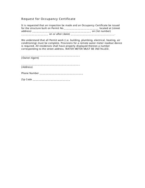 Occupancy Permit Form Fill Out And Sign Printable Pdf How To Fill Out