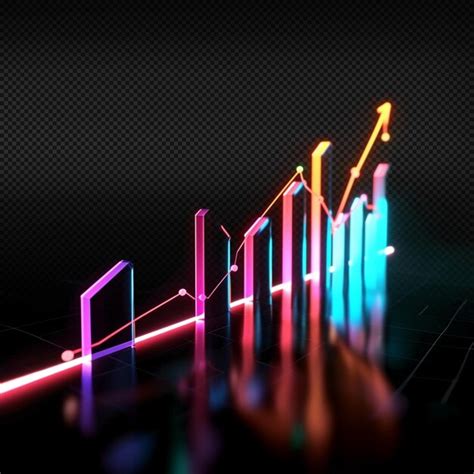Business Bar Graph Light Effect Premium Ai Generated Psd