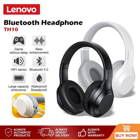 Lenovo Th Bluetooth Headphones Wireless Headphone Hifi Stereo Music Noise Reduction With Mic