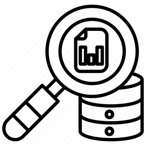 Data Query Report Scanning Analyzing Magnifying Glass Icon