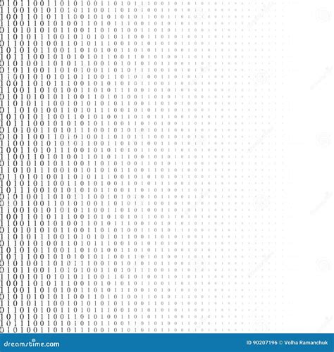 Binary Code Black And White Background Stock Illustration Illustration Of Data Operating