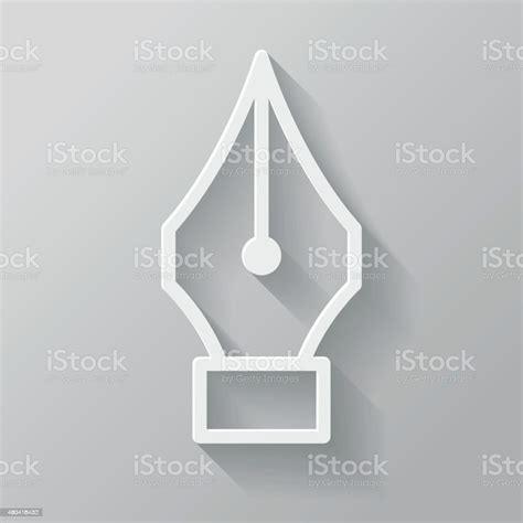 펜 종이 여윔 회선 인터페이스 아이콘크기 긴 Shadow 3차원 형태에 대한 스톡 벡터 아트 및 기타 이미지 3차원 형태 그늘 그레이 스케일 Istock