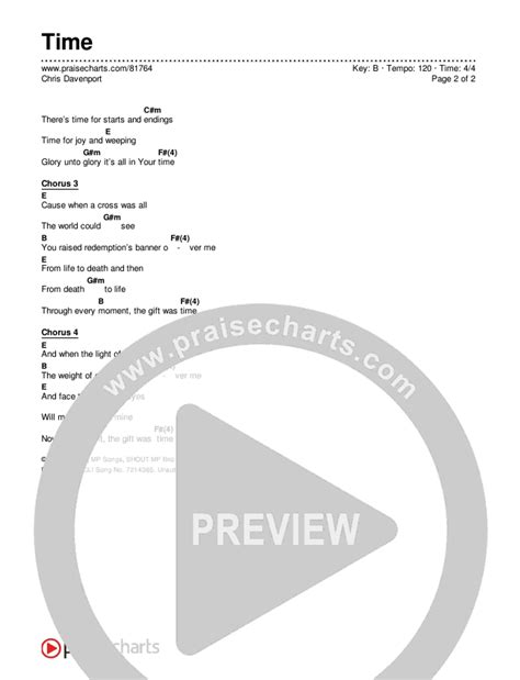 Time Chords Pdf Chris Davenport Praisecharts