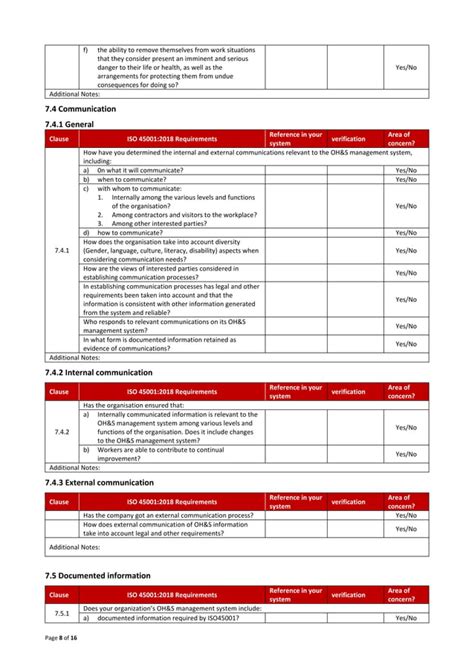 Iso 45001 2018 Audit Checklist Of Safety Pdf Business Administration Business