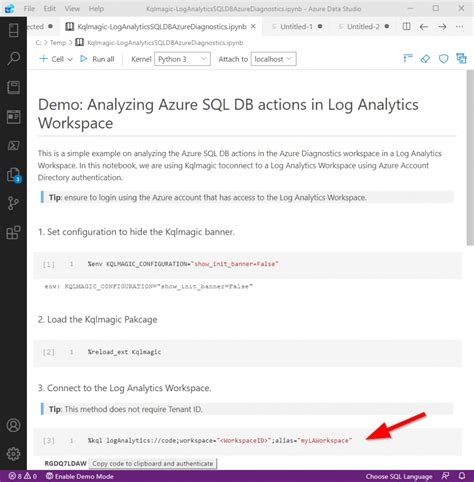 Using Kqlmagic To Connect To Log Analytics In Azure Data Studio Notebook MsSQLGirl