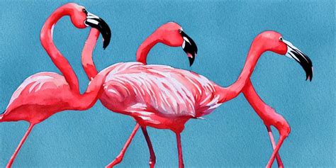 Flamingos Mating Dance Watercolor By Toni Llobet Stable Diffusion OpenArt