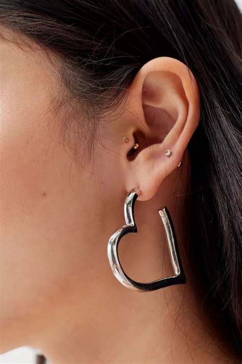 Statement Heart Hoop Earring Urban Outfitters