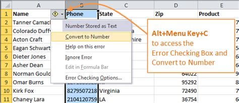 Excel Convert Text To Number With Keyboard Shortcuts