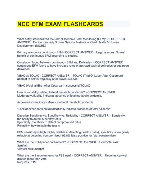 Solution Ncc Efm Exam Flashcards Studypool