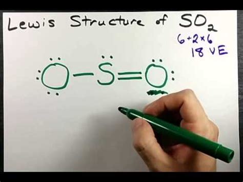 Lewis Structure Of So2 Sulfur Dioxide Youtube
