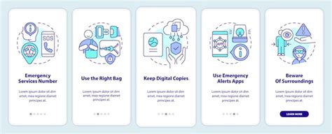 Premium Vector Travel Safety Tips Onboarding Mobile App Screen