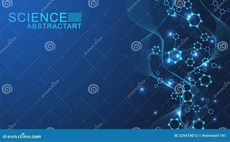 Molecule Dna And Neurons Vector Molecular Structure Connected Lines