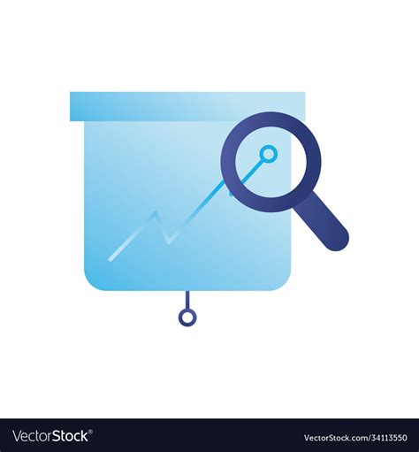 Lupe With Board Gradient Style Icon Design Vector Image