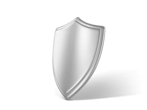 premium vector 3d metal shield isolated on white background concept