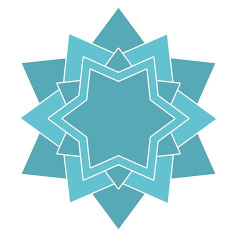 중간에 별이 있는 파란색 별 프리미엄 벡터