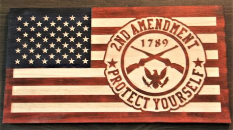 2nd Amendment Round Logo 1 Redwhiteblue Heirloom Wood