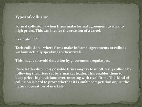 Collusion In Oligopoly Pptx