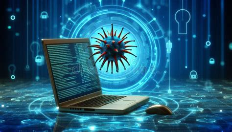 Computer Virus Concept With Malware Threat Visualization Stock Illustration Illustration Of