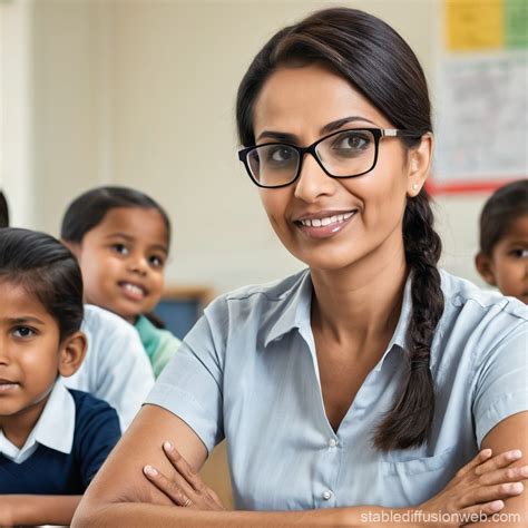 Indian Teacher In Class Stable Diffusion Online