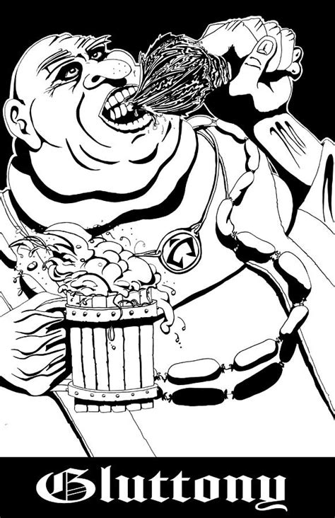 Seven Deadly Sins Gluttony Drawing By Michael Weber Fine Art America