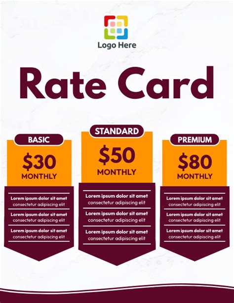 Template Design Rate Card At Piper Walton Blog