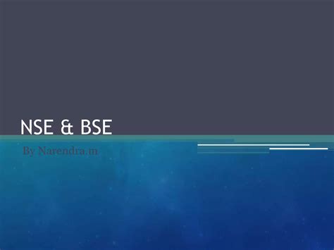 Bse And Nse Ppt